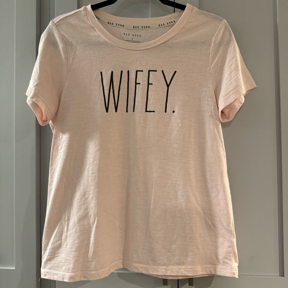 Rae Dunn | Tops | Rae Dunn Wifey Tshirt Pink Medium | Poshmark
